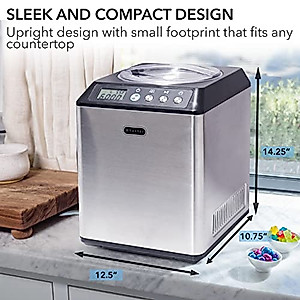 Whynter ICM-201SB Upright Automatic Ice Cream Maker 2 Quart Capacity Built-in Compressor, 2.1 & The Perfect Scoop, Revised and Updated: 200 Recipes for Ice Creams, Sorbets, Gelatos, Granitas