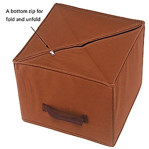 Amelitory Storage Bins Foldable Cube Organizer Fabric Drawer Set of 2 Coffee