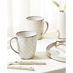 getstar Coffee Mugs Set of 4, Ceramic 18 oz Coffee Mug Microwave and Dishwasher Safe, Coffee Cups Ceramic with Big Handle