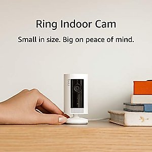 Introducing Ring Indoor Cam, Compact Plug-In HD security camera with two-way talk, White, Works with Alexa – 4-Pack
