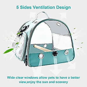 Bird Travel Carrier with Standing Perch,Lightweight Breathable Parrot Outgoing Bags, Small Pet Carrier Bag with Shoulder Strap,Bird Rat Guinea Pig Squirrel Carrier