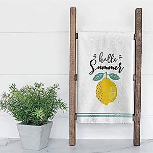 Artoid Mode Hello Summer Lemon Fingertip Towel, Seasonal Holiday Soft & Absorbent Household Hand Towel Gift Bathroom Kitchen Decoration, 18x26 Inch