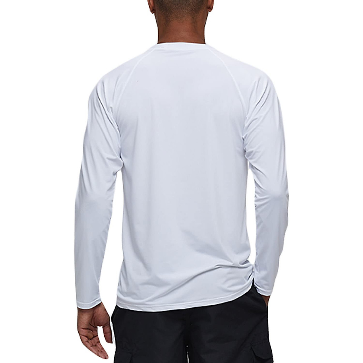 Men's Swim Shirts Rashguard Sun Shirt UPF 50+ UV Sun Protection Outdoor Long Sleeve T-Shirt Swimwear White L