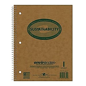 Roaring Spring One Subject Wire bound Notebook, 11″ x 8.5″ 80 Sheets Recycled Paper, College ruled, Proudly Made in USA!