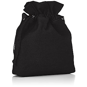 Kangol Shoulder Bag, Thick Cotton Canvas, Drawstring Bag, Black