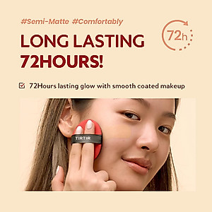 TIRTIR Mask Fit Red Cushion Foundation | Japan's No.1 Choice for Glass skin, Long-Lasting, Lightweight, Buildable Coverage, Semi-Matte Finish, Korean Cushion Foundation (23N Sand, 0.15 oz.(Mini))
