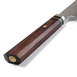 Kiritsuke Chef Knife,GRANDSHARP Kitchen Knife Damascus Pro Sharp VG10 High Carbon Stainless Steel 67-Layer Meat Sushi Fruit Cutting Cleaver Chef Knife[Gift Box]Ergonomic Wooden Handle-8 Inch