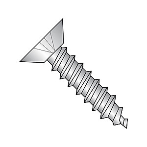 Small Parts 0205APU188 18-8 Stainless Steel Sheet Metal Screw, Plain Finish, Undercut 82 degrees Flat Head, Phillips Drive, Type A, #2 Thread Size, 5/16" Length (Pack of 100)