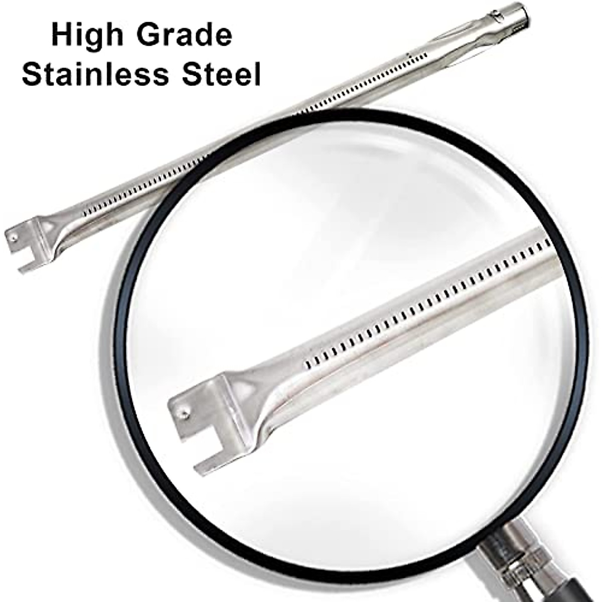 Plowo Stainless Steel Burner Replacement for Gas Select Ducane 3100, 3200, 3400, 4100, Affinity 3073101, Affinity 31421001 Grill Models, BBQ Heavy Duty Performance Pipe Burner Tube, 4-Pack, 18" x 1"