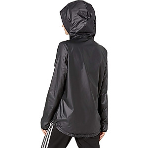 adidas Women's Essentials Linear Windbreaker, Black, Medium