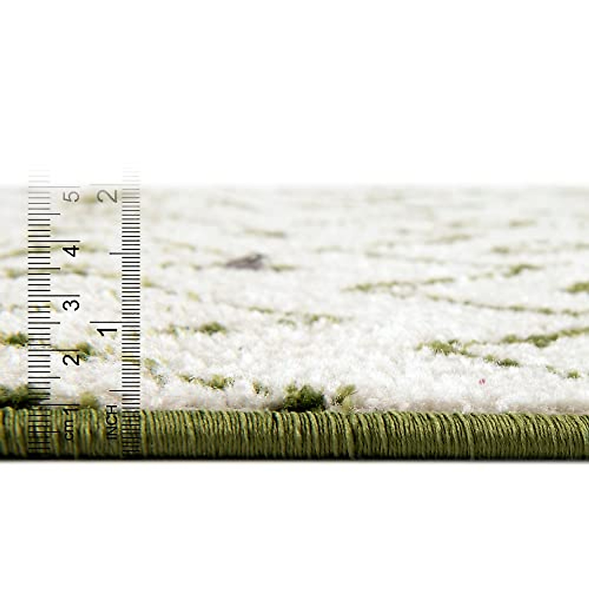 Rugs.com Moroccan Trellis Collection Rug – 6' x 9' Ivory Green Medium Rug Perfect for Bedrooms, Dining Rooms, Living Rooms