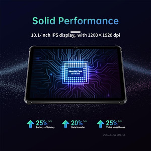 DORLAND EX Tablet09 10.1" Android 13.0 Tablet, Octa-Core 8GB+256GB, Intrinsically Safe Tablet, 20000mAh Rugged Tablet, IP68 Waterproof Tablet, Dual SIM, GPS, OTG 33W Fast Charging, Black