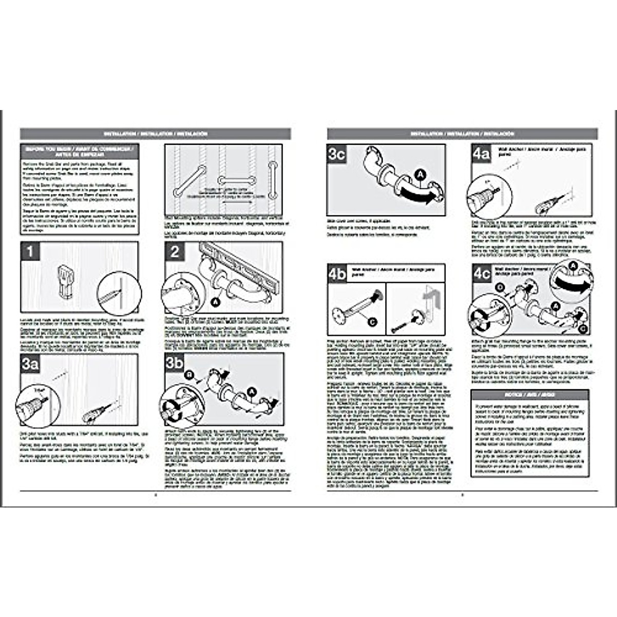 Safety First 5918SN Beveled Edge Concealed Mount Safety Bath and Shower Grab Bar, 1-1/4-Inch x 18-Inch, Satin Nickel