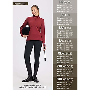 BALEAF Women's Winter Riding Pants Full Seat Breeches Fleece Horse Equestrian Tights Horseback Leggings Pockets Black M