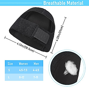 4 Pieces Heel Cushions Protectors Plantar Fasciitis Heel Pads Heel Cushion Inserts Heel Cups Adjustable Breathable Heel Support for Cracked, Dry, Achilles Heels, Heel Pain Relief (L, Black)