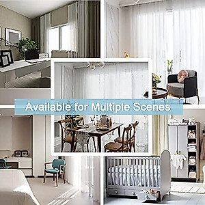 OWENIE Sheer White Curtains, Sheer Curtains 84 inch Length 2 Panels Set, Rod Pocket Voile Fimly Sheer Drapes for Living Room/Bedroom, 2pcs, Each 42" W x 84" L