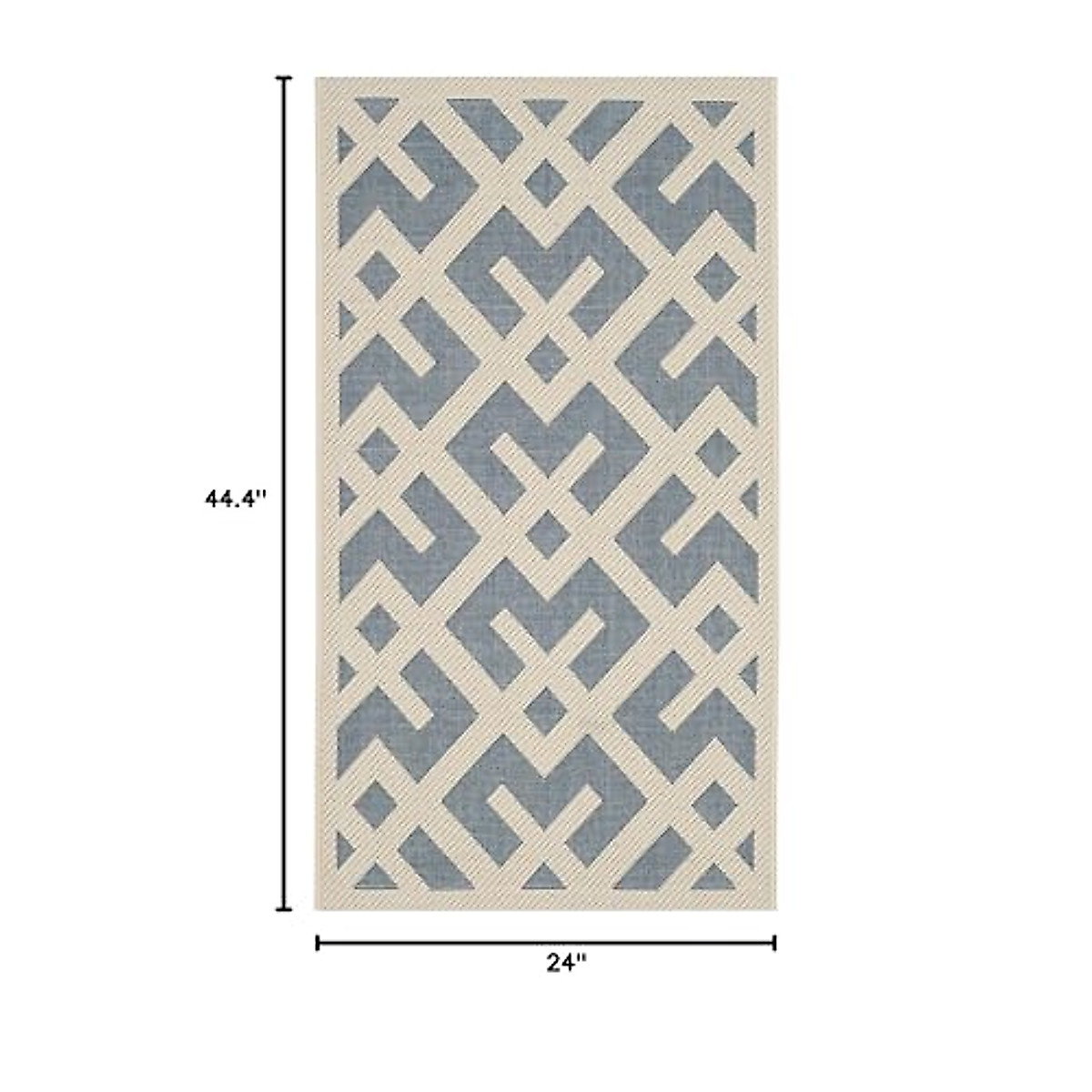 SAFAVIEH Courtyard Collection 2' x 3'7" Blue / Bone CY6915 Indoor/ Outdoor Waterproof Easy-Cleaning Patio Backyard Mudroom Accent-Rug