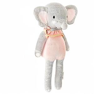 cuddle + kind Eloise The Elephant Little 13" Hand-Knit Doll – 1 Doll = 10 Meals, Fair Trade, Heirloom Quality, Handcrafted in Peru, 100% Cotton Yarn