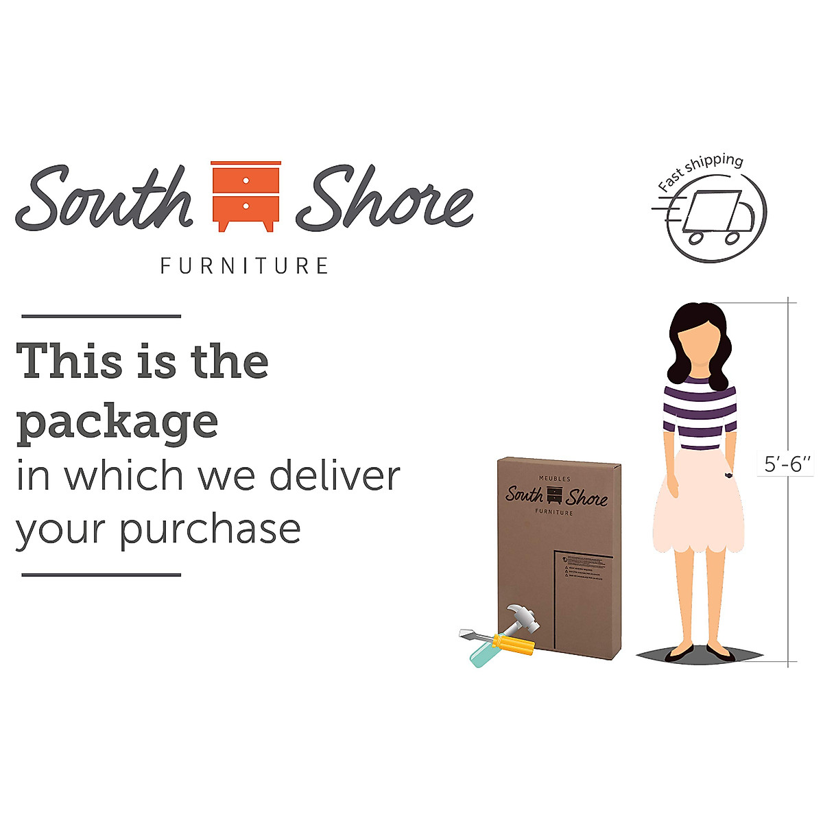 South Shore City Life Bar Cart with Wine Glass Rack, Black and Faux Carrara Marble