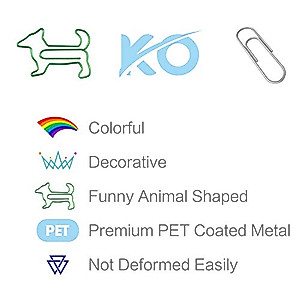 80 PCS Cute Animal Shaped Paperclips, 6 Design and Colors in Gift Box for Students Office Stuffer （Pony, Doggy, Kitten, Bird, Penguin, Elephant）