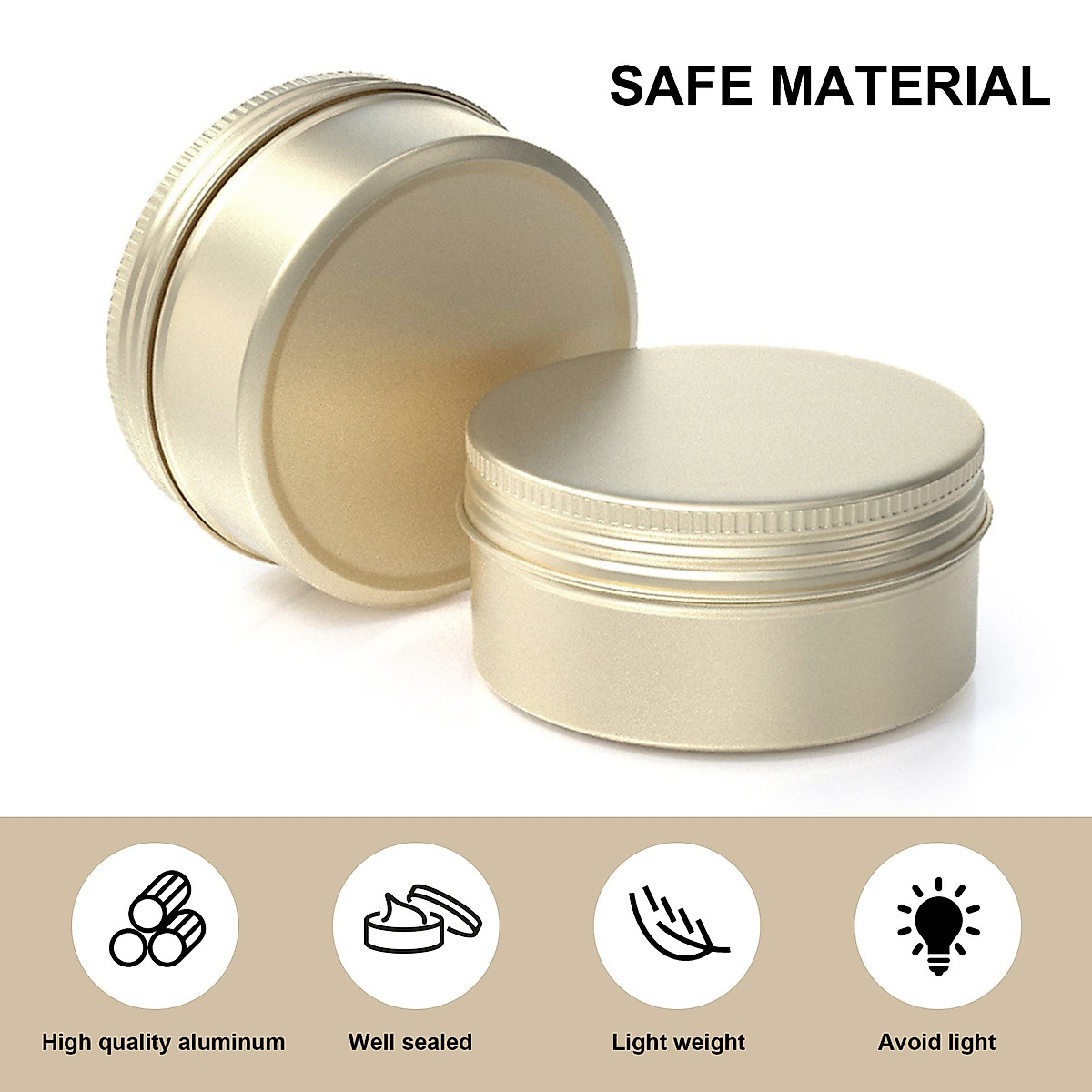 1st Choice Aluminum Tin Jar Refillable Containers 15 ml Aluminum Screw Lid Round Tin Container Bottle for Cosmetic,Lip Balm, Cream, 6 Pack