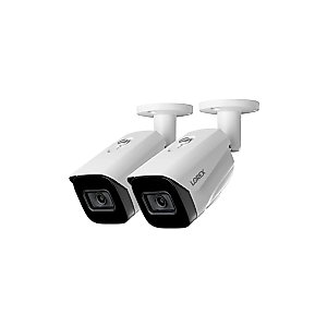 Lorex LNB9252B-2PK-W 4K (8MP) Smart IP White Security Camera with Listen-in Audio and Real-Time 30FPS Recording (2-Pack)