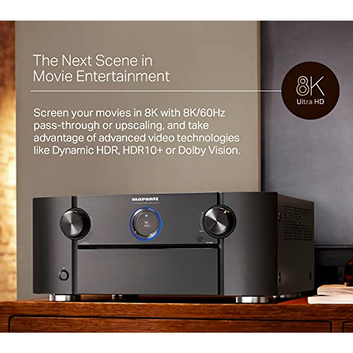 Marantz AVR SR7015-9.2 Channel Amplifier, 8K HDMI Upscaling, Auro 3D, IMAX Enhanced, Dolby Surround Sound, Alexa + HEOS Compatibility, Easy to Setup