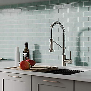 KRAUS Bolden Commercial Style 2-Function Single Handle Pull Down Kitchen Faucet in Spot-Free Stainless Steel/Chrome, KPF-1610SFSCH (Pack of 1)