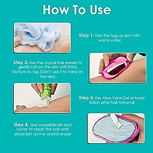 SKSOYT Upgraded Nano Crystal Hair Eraser for Women and Men Magic Crystal Hair Remover with Gentle Skin Exfoliation Easy to Use Works for Arms, Back & Legs Perfect Gift(Rose Red)