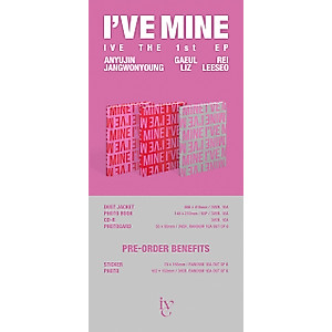 IVE Album - I'VE MINE I'VE MINE The 1st EP Full Album Set (4 ver. set)+Pre Order Benefits+BolsVos Exclusive K-POP Inspired Digital Planner, Sticker Pack for Social Media