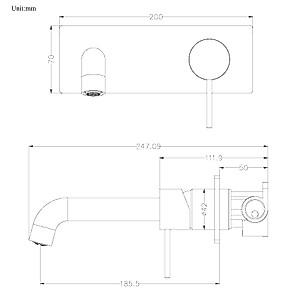ZUKKI Copper Bathtub Faucet Bathroom Fixtures Vanity Vessel Sink Faucet Wall Mounted Brass Basin Mixer Taps Sink Mixer Tap Faucet Hot and Cold Spout Sink Rough Valve Polished Chrome