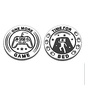 Valentines Day Gifts for Him Her Kids Boyfriend Gaming Flip Coin for Teens Boy Girl Gamer Husband Men Game Lover Christmas Stocking Stuffer 16 Birthday Decision Maker Coin One More Game Toys Gag Ideas