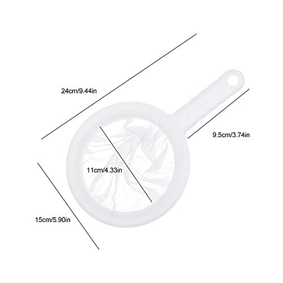 Kitchen Ultra-Fine Nylon Mesh Strainer I Plastic Sieve Fine Mesh Filter Spoon For Soy Milk Coffee Milk Yogurt Juice Kefir Honey Wine coladores de cocina (100 Mesh)