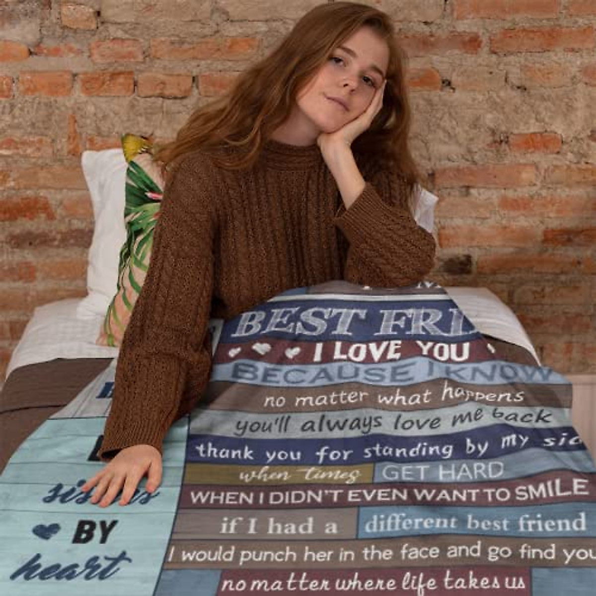 Mubpean Gifts for Best Friends Women Blanket 60"x50", Friendship Gifts for Women Friends, Gifts for Friends Female, Birthday Gifts for Women Friendship,Best Friend Birthday Gift for Sister Mothers Day