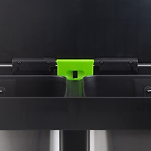 Organize It All Neu Home 60 L Dual Compartment Recycling Bin | Dimensions: 22.8" x 13.8" x 24.4" | Dual Compartment | Finger Print Proof | Removeable Liners | Grey | Kitchen Accessories