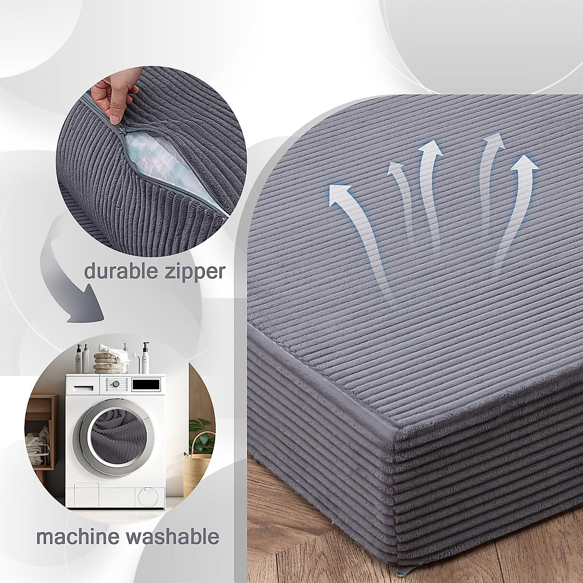 COMAX Folding Sofa Bed, Convertible Sofa Queen Floor Couch with L-Shaped Armrests, Foldable Futon Chair Bed Sleeper Mattress Fold Out Comfy Lounge for Living Room Bedroom, Dark Grey