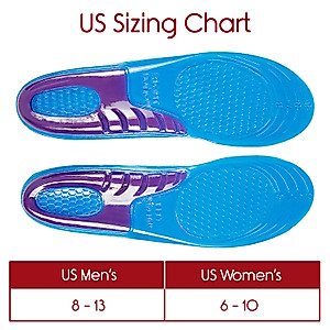 Envelop Gel Insoles for Men & Women - Shoe Inserts for Walking, Running, Hiking, Standing All Day - Cushion Soles for Heels, Arch Support, Plantar Fasciitis, Flat Feet - Fit Sneakers, Boots (1 Pair)