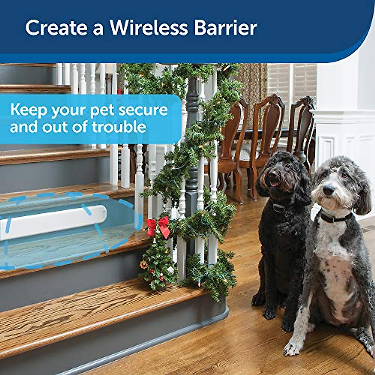 PetSafe Pawz Away Threshold Pet Barrier, Dog Proofing System for Doorways and Stairs, Designed to Train Pets Over 5 lb to Stay Out of Areas in Your Home, Battery-Operated Automatic Training