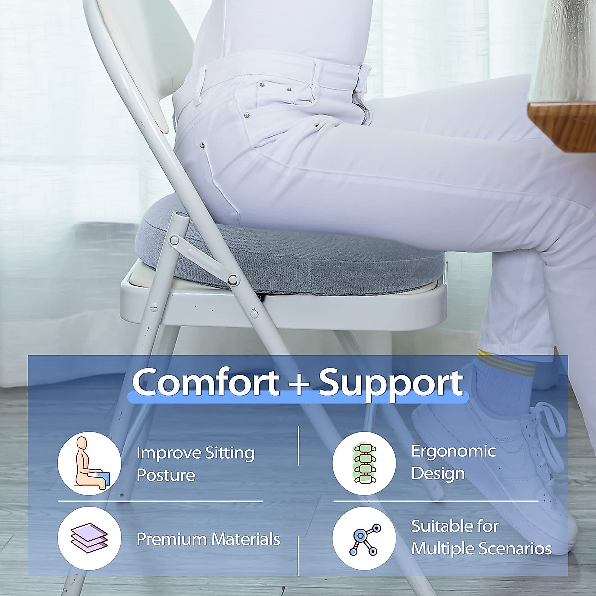 HOMCA Travel Pillow, Portable Head Neck Rest Inflatable Pillow from, Design for Airplanes, Cars, Buses, Trains, Office Napping, Camping - Includes Free Eye mask