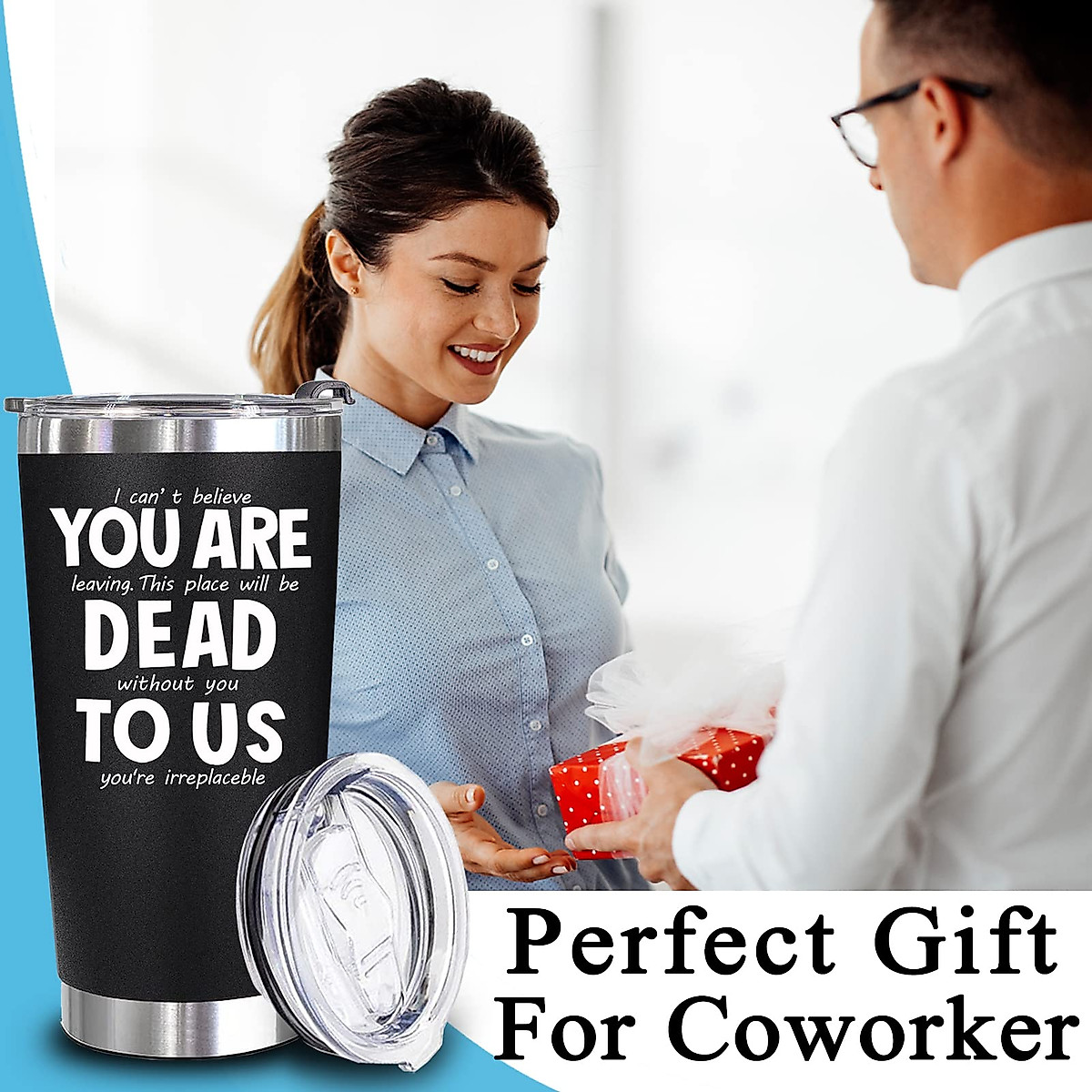 WECACYD Coworker Leaving Gifts - Christmas Gifts for Coworker Leaving Job Gifts - Going Away, Goodbye, Good Luck, New Job, Farewell, Retirement Gifts for Coworker, Boss, Friend - 20oz Tumbler