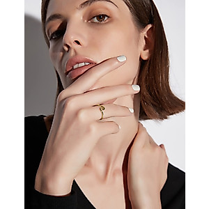 Greenpod 1mm Stainless Steel Wedding Rings for Women Gold Thin Vsco Wave Ring Stackable Engagement Ring Size 12