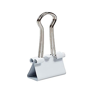 JAM PAPER Colorful Binder Clips - Small - 3/4 Inch (19 mm) - White Binderclips - 25/Pack