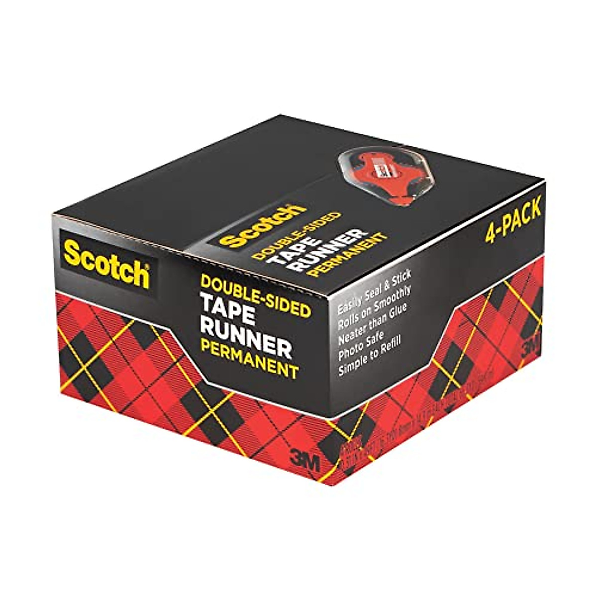 Scotch Adhesive Dot Roller Value Pack, .31 in x 49 ft, 4 Pack, Great for Home, Office and School Projects (6055BNS)