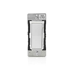 Leviton DW6HD-1BZ Decora Smart Wi-Fi 600W Universal LED/Incandescent Dimmer, Works with Amazon Alexa, No Hub Required, 1-Pack, White
