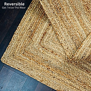 Homespice George 8x10' Natural Jute Braided Rugs for Your Farmhouse Living Room Rug A Natural Area Rug