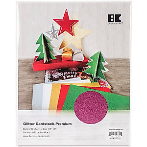 Best Creation Glitter Cardstock 8.5 inch by 11 inch-10 sheets (Rose)