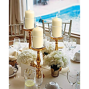 Cone Top Pillar Candles by Bask - Set of 6 - 3" x 6" Dripless Unscented Candles in Ivory for Home Decor, Relaxation & All Occasions