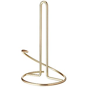 Spectrum Diversified Euro Supreme Holder, Countertop Steel Stand Fits Standard & Jumbo Rolls, Modern Kitchen Decor Paper Towel Dispenser, Medium, Gold