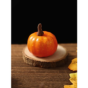 Fake Pumpkins, 4Pcs Halloween Pumpkin Shaped Decoration Craft, Foam Plastic Fake Faux Artificial Pumpkins for Halloween Fall Harvest Festival Home Table Decor (Orange)