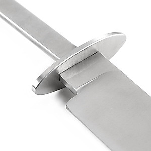 EZSMITH Knife Making Guard - (Oval Pattern) - (Designed by Harvey Dean, MS) - (Master Series) - Stainless Steel - (2.925 x 1.125 x .170 inches) - [.640 x .240 slot] - (USA Design) - (by KnifeKits)